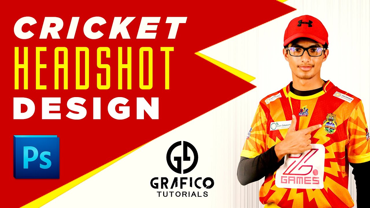 How To Create Cricket HeadShot Design Adobe Photoshop Tutorial - YouTube