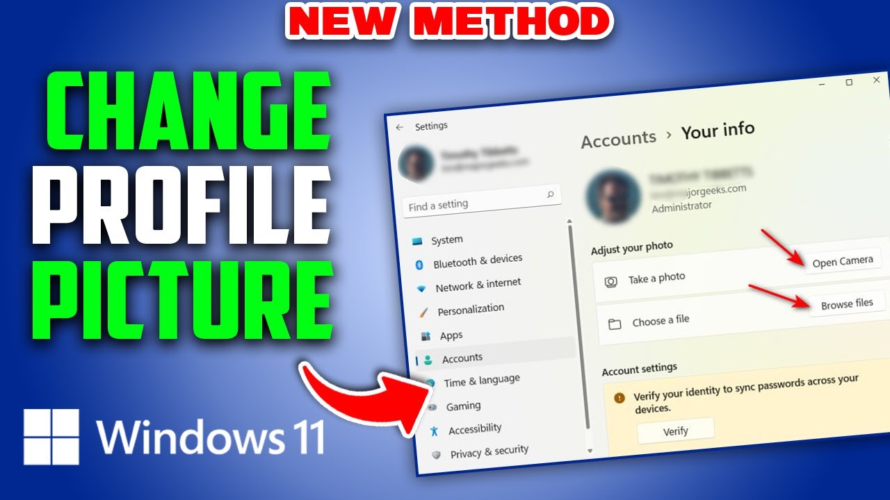 How To Change Your Profile Picture in Windows 11 - Easy Method - YouTube