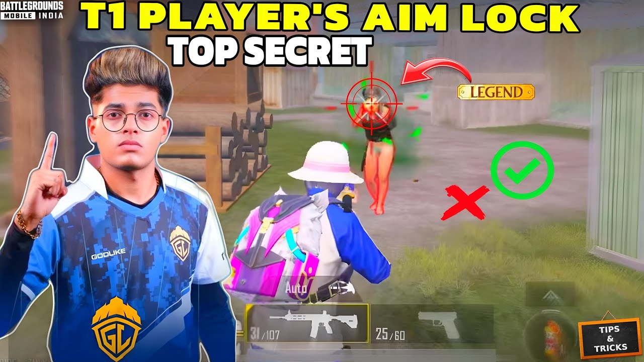 TRICK TO LOCK AIM LIKE T1 PLAYER 100%🔥HOW TO IMPROVE AIM IN BGMI /PUBG 🔱#bgmi #pubg #gaming ...
