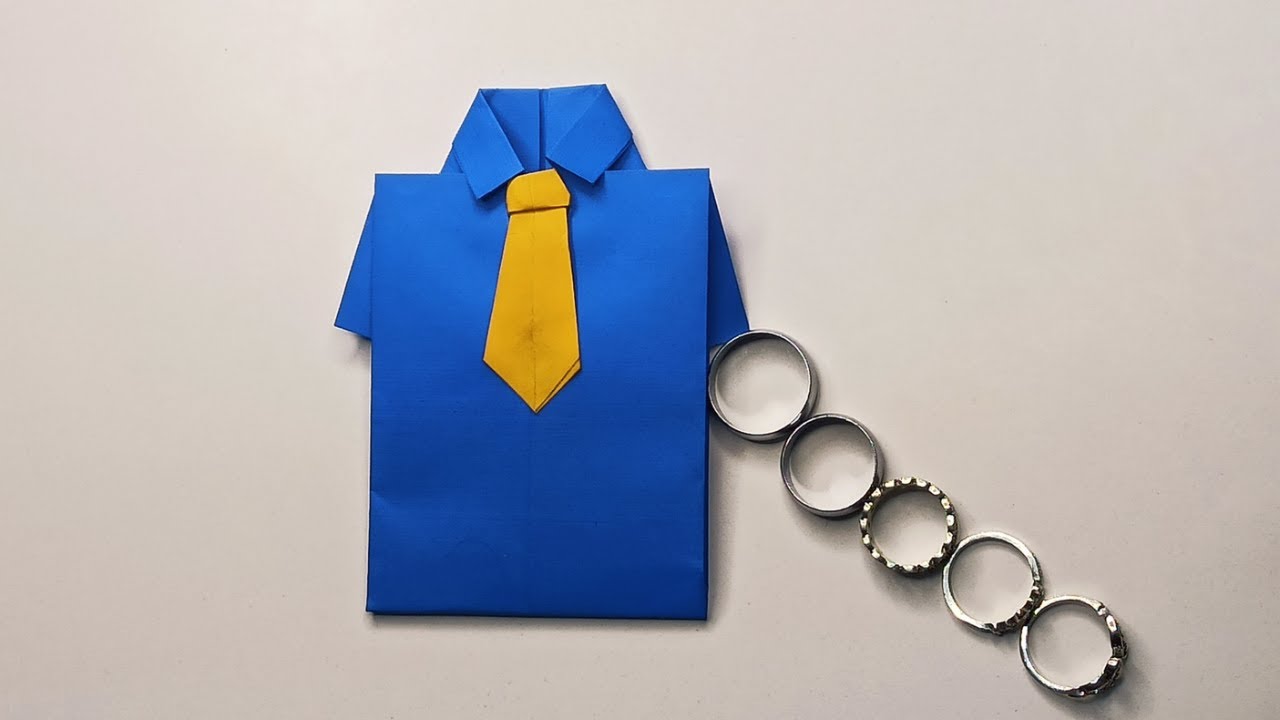 How to Make Paper Shirt and Tie - Easy Paper Crafts Origami Tutorial ...