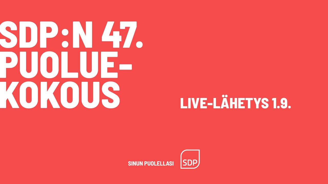 SDP:n puoluekokous – 1. kokouspäivä - YouTube
