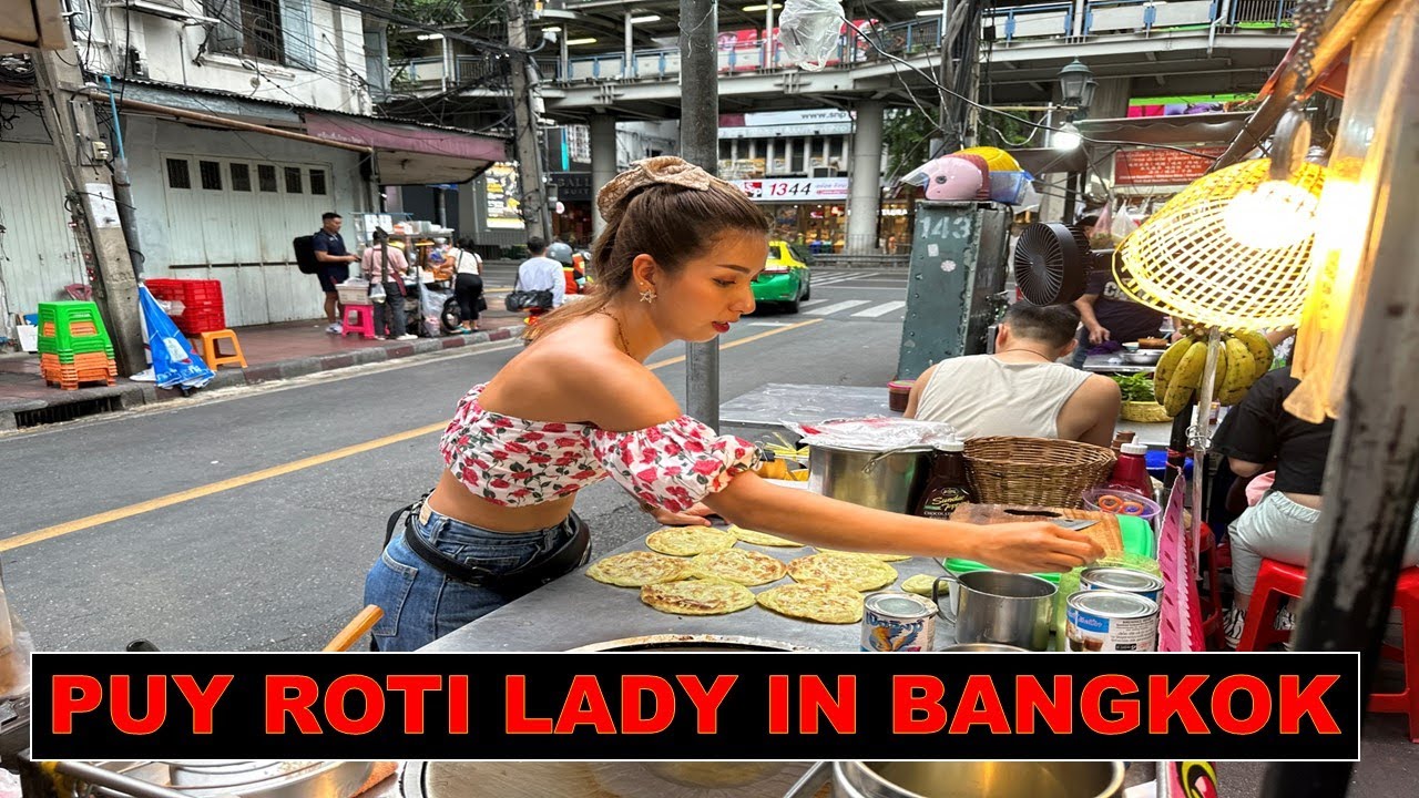 A Day In The Life Of Banana Pancake Roti Lady Bangkok - Working Hard ...