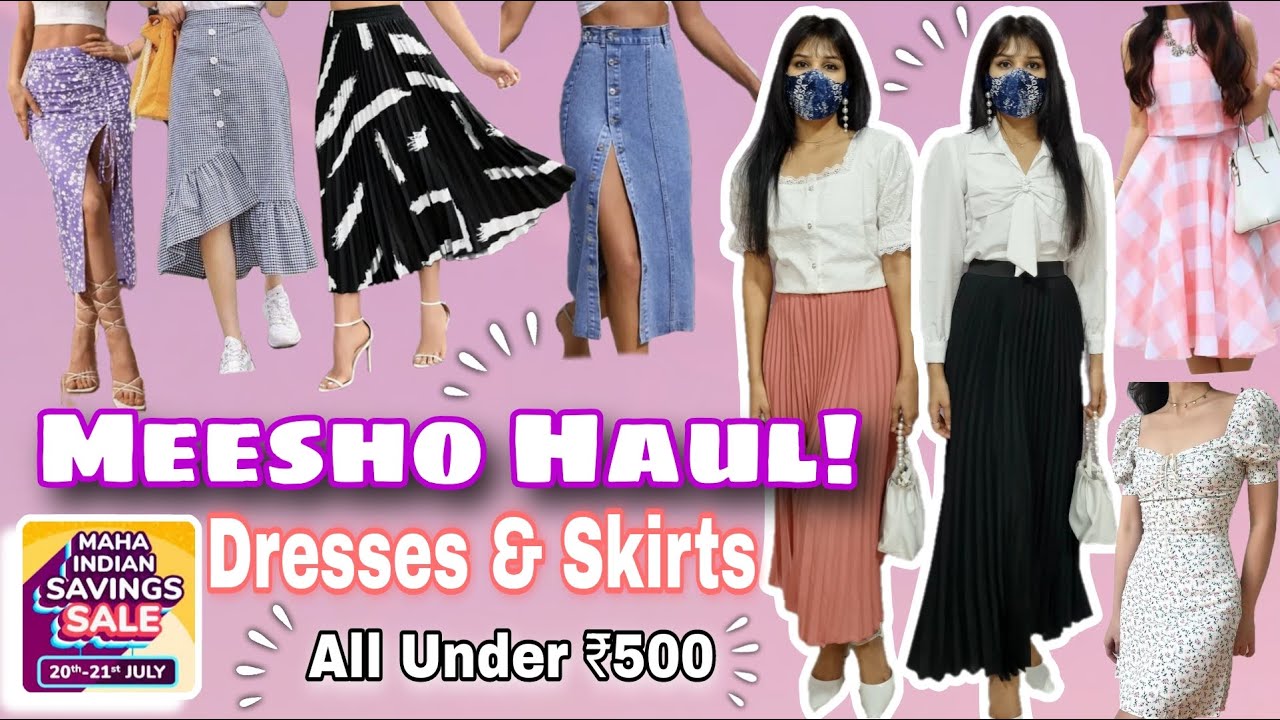 Huge Meesho Haul🌻 ️ All Under ₹500 | Dresses| Skirts| Tops for all ...