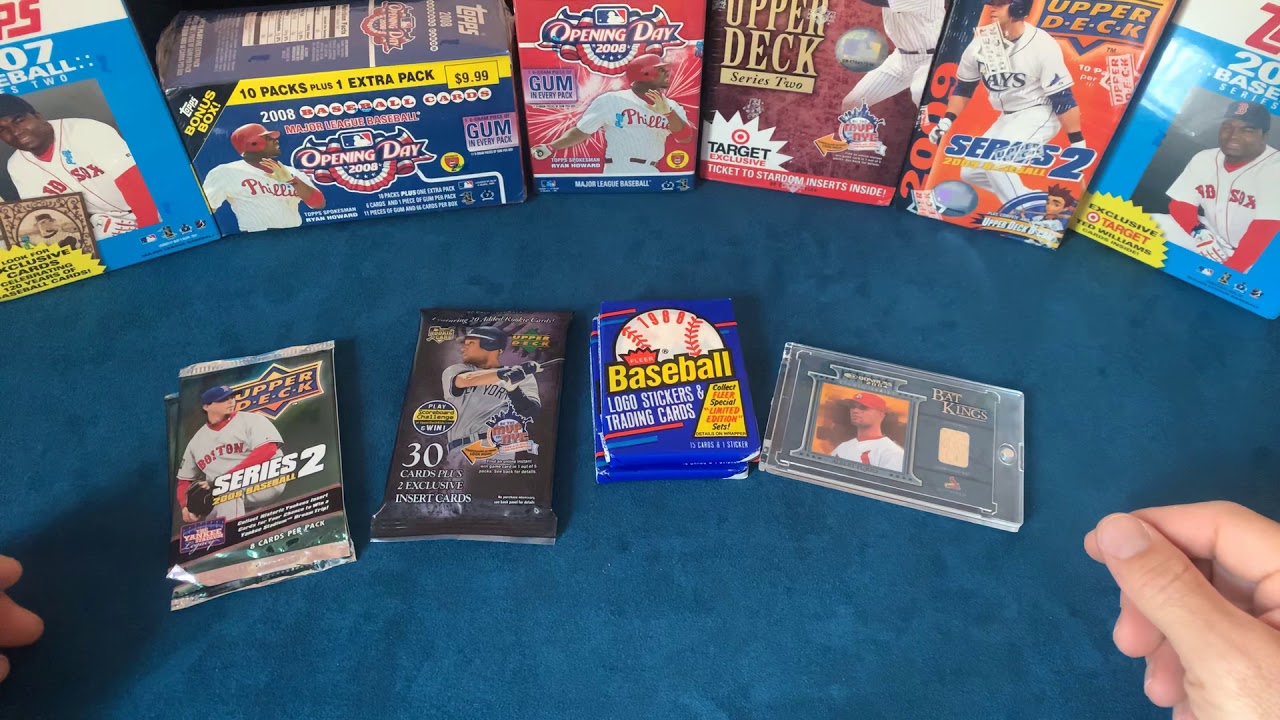 Opening unopened baseball card packs 1988 & 2007 - YouTube