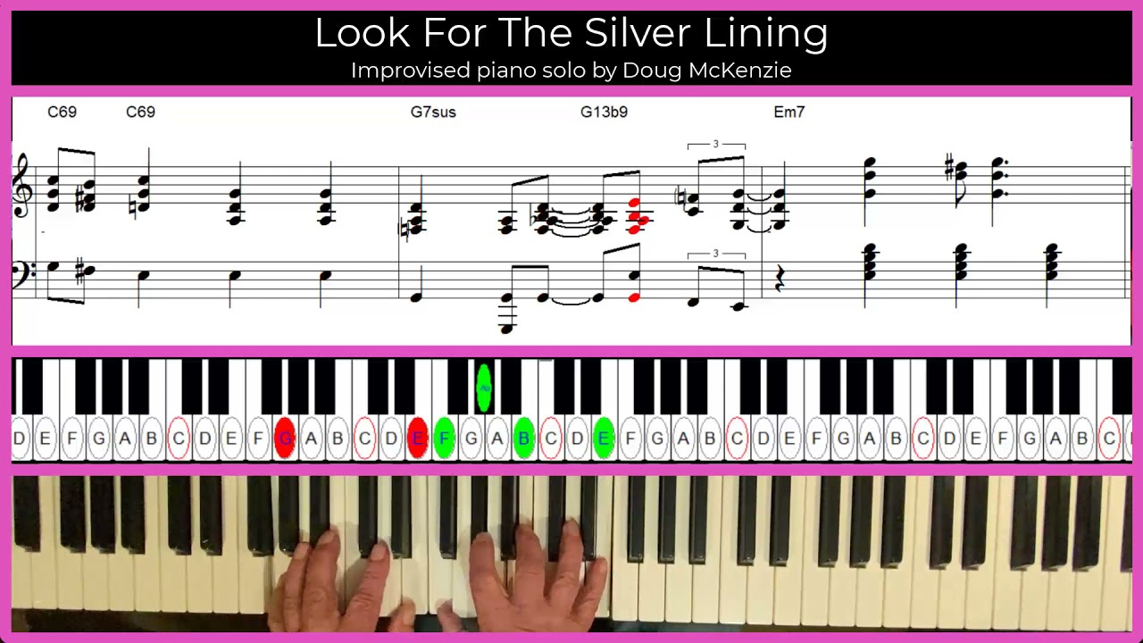 'Look For The Silver Lining' - solo jazz piano tutorial Chords - Chordify