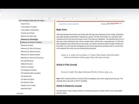 APA'ya göre referans vermek için rehber site