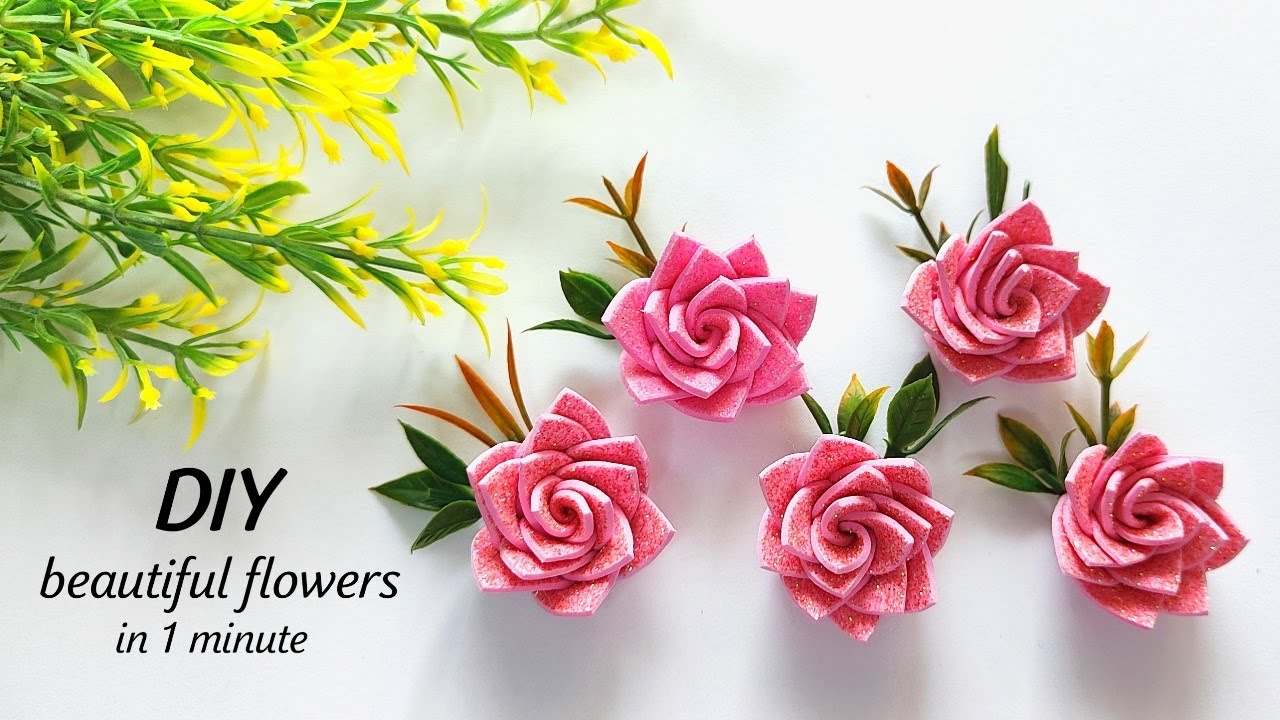 DIY Beautiful flowers in 1 minute / Simple Easy Craft - YouTube