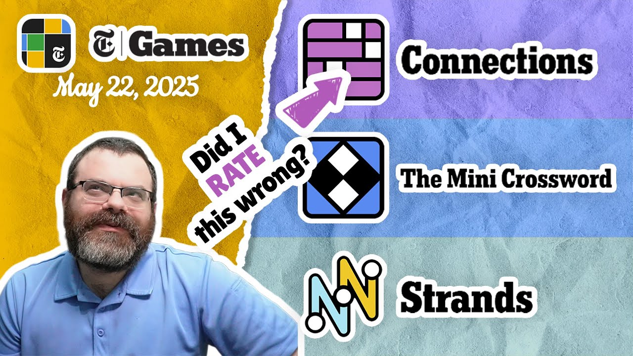 NYT Connections, Mini Crossword, and Strands | May 22, 2025 - YouTube