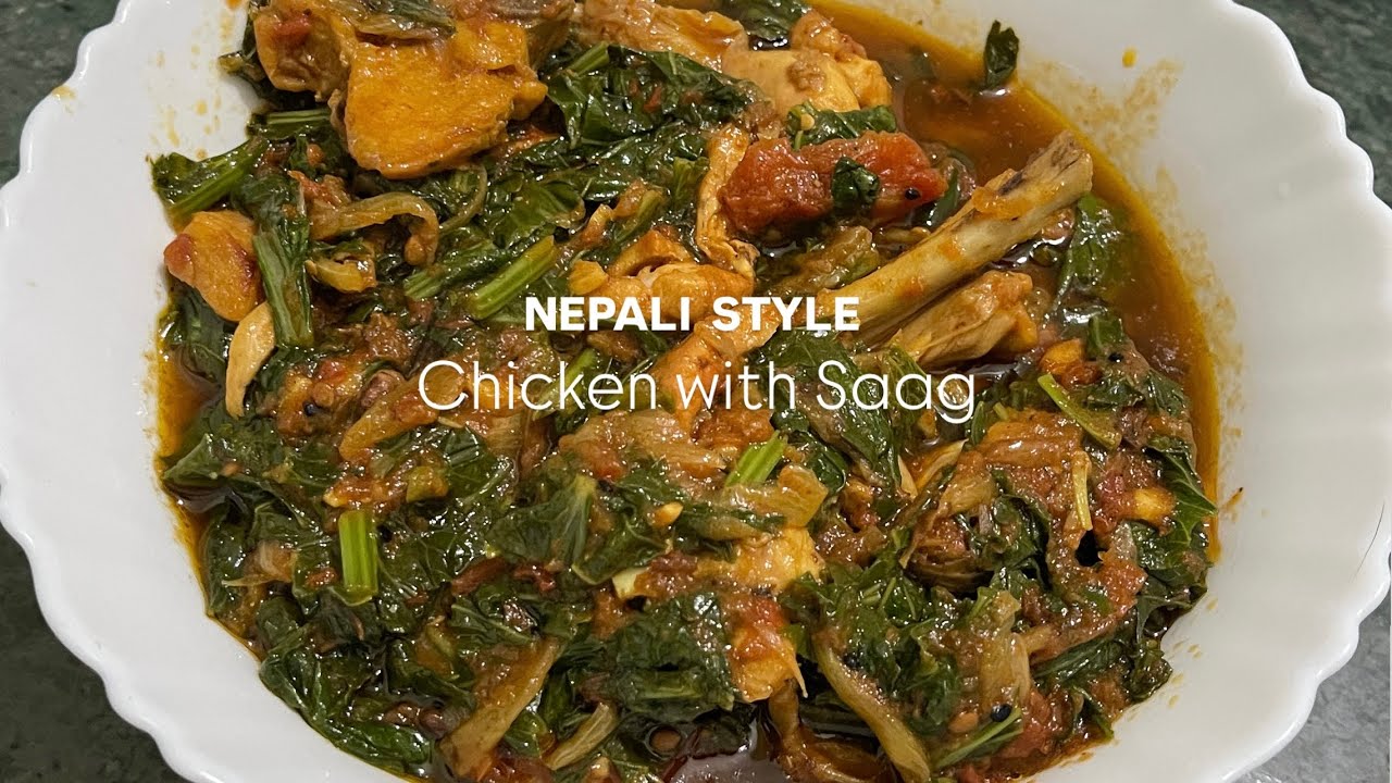 Nepali style Chicken with saag recipe/ Chicken recipe Indian style ...