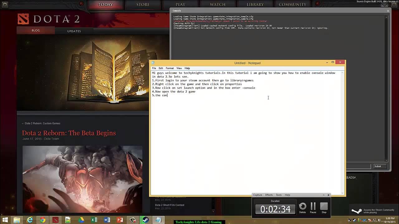 How to Enable Console box in Dota 2 or Dota 2 Reborn - YouTube