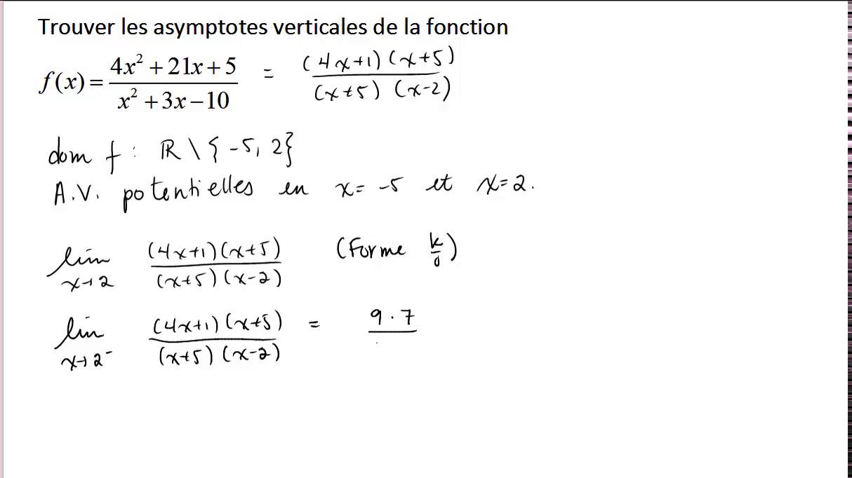 Asymptotes verticales 2 - YouTube