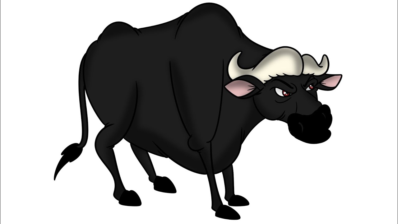 Let’s Draw Cape Buffalo | Lion King - YouTube