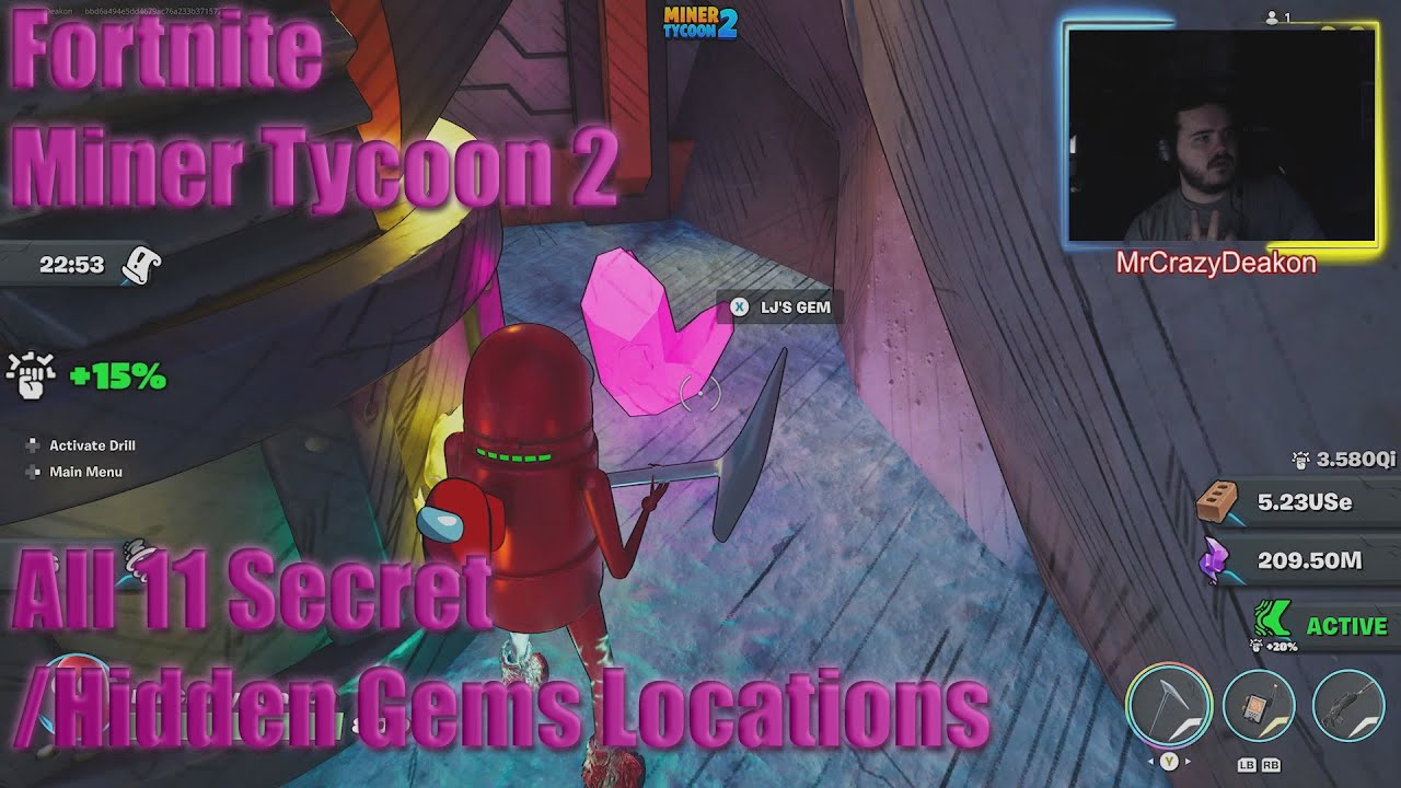 Fortnite Miner Tycoon 2 All 11 Secret/Hidden Gems Locations - YouTube