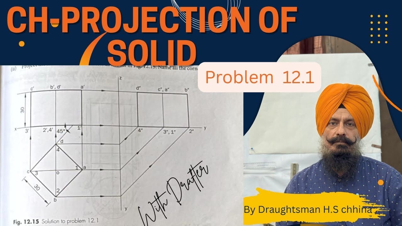 Ch-12 Projection of Solids – Prob. 12.1(Eng. Drg. ,B.Tech1st Year, By ...