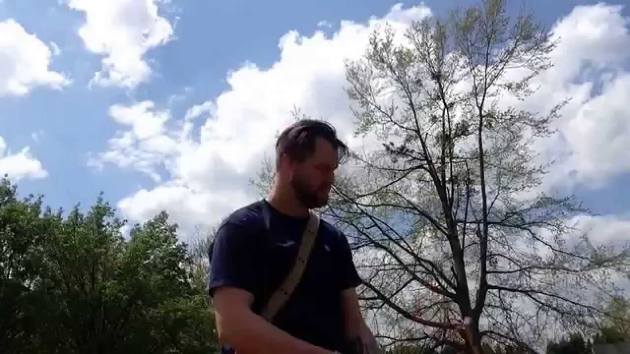 Bamboo backed red oak bow. - YouTube