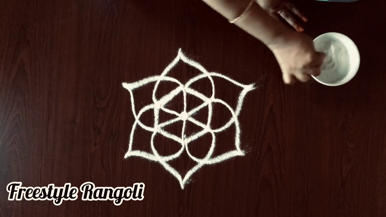 freestyle kolam/ 3*2dots rangoli/daily rangoli - YouTube