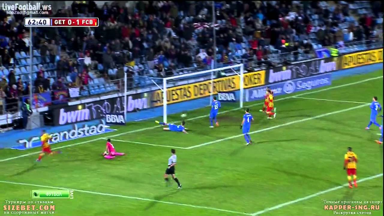 Lionel Messi goal Getafe vs Barcelona 0-2 Copa del Rey 2014 HD - YouTube