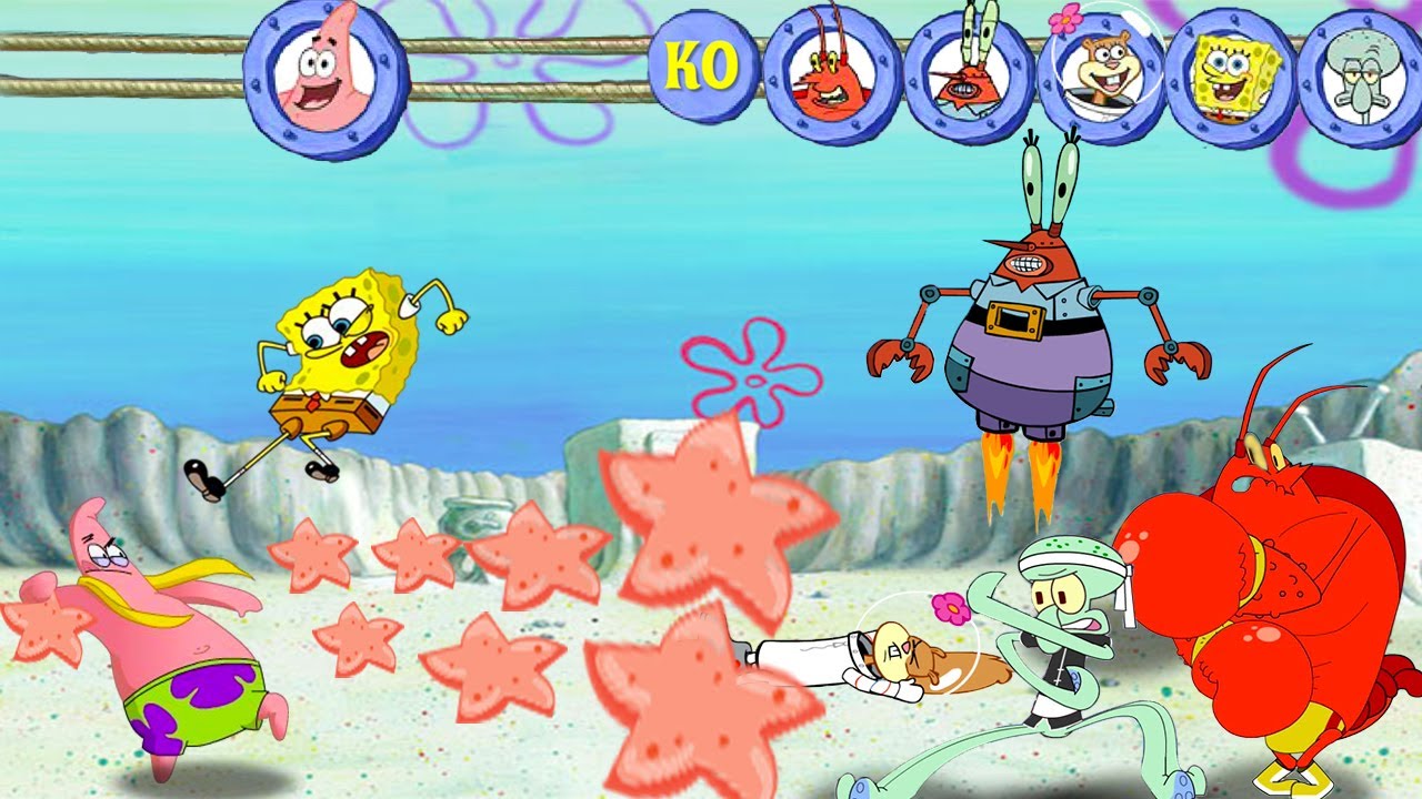Spongebob Reef Rumble Tournament - Patrick Star vs All 5 Opponents ...