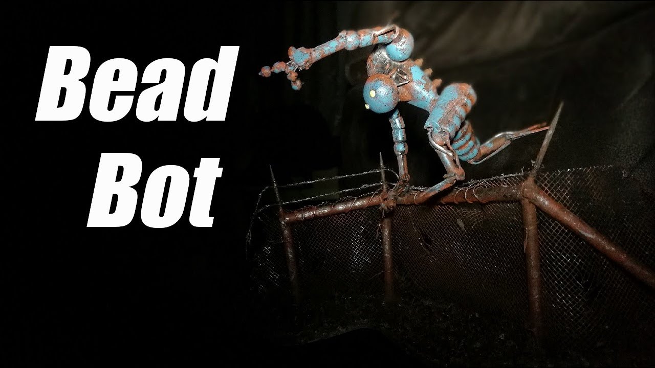 My first scratch build: A robot made of beads and plastic trash - YouTube