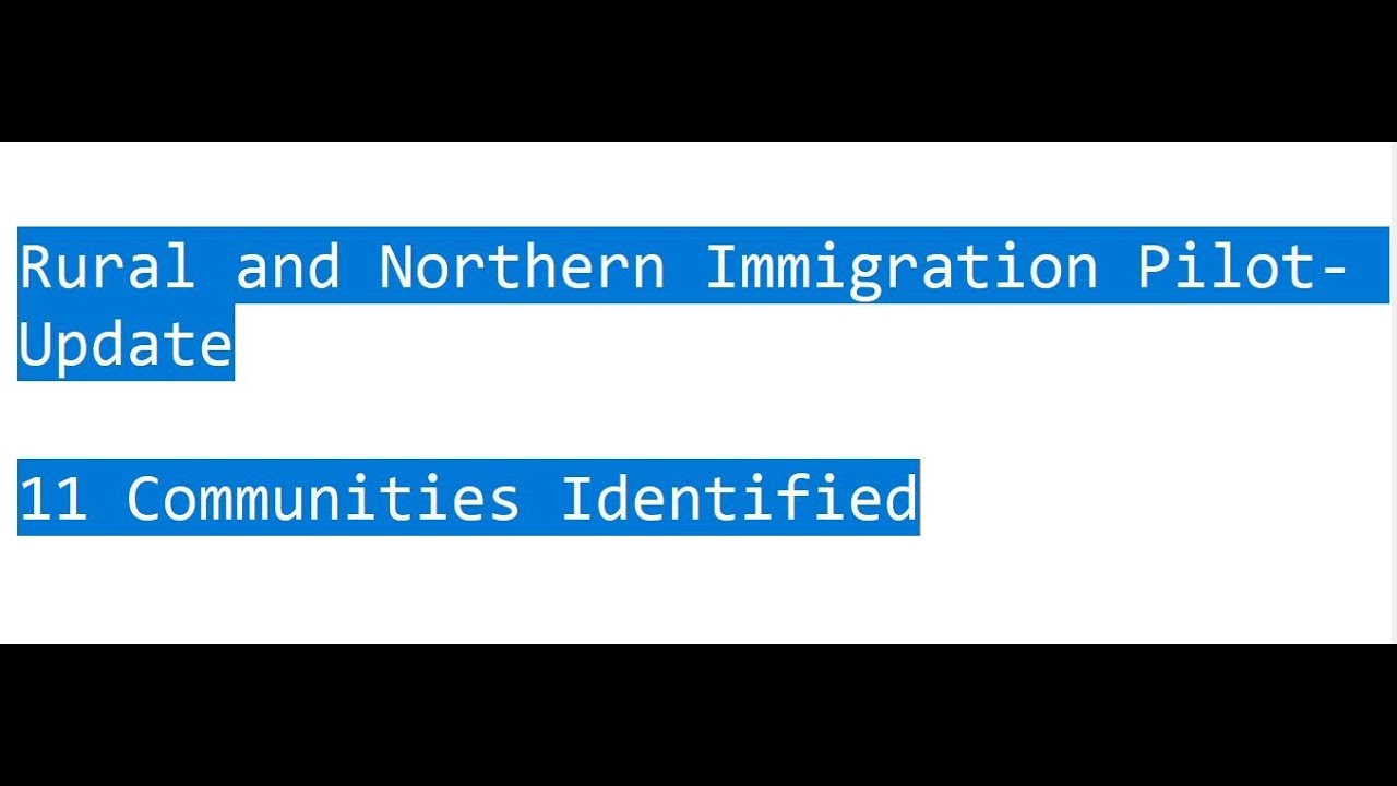 Good News: 11 Communities Identified to participate in Rural and ...
