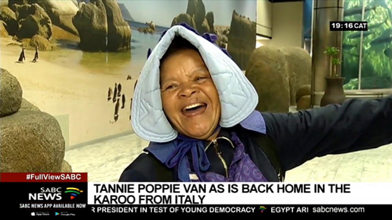 Tannie Poppie van As returns home - YouTube