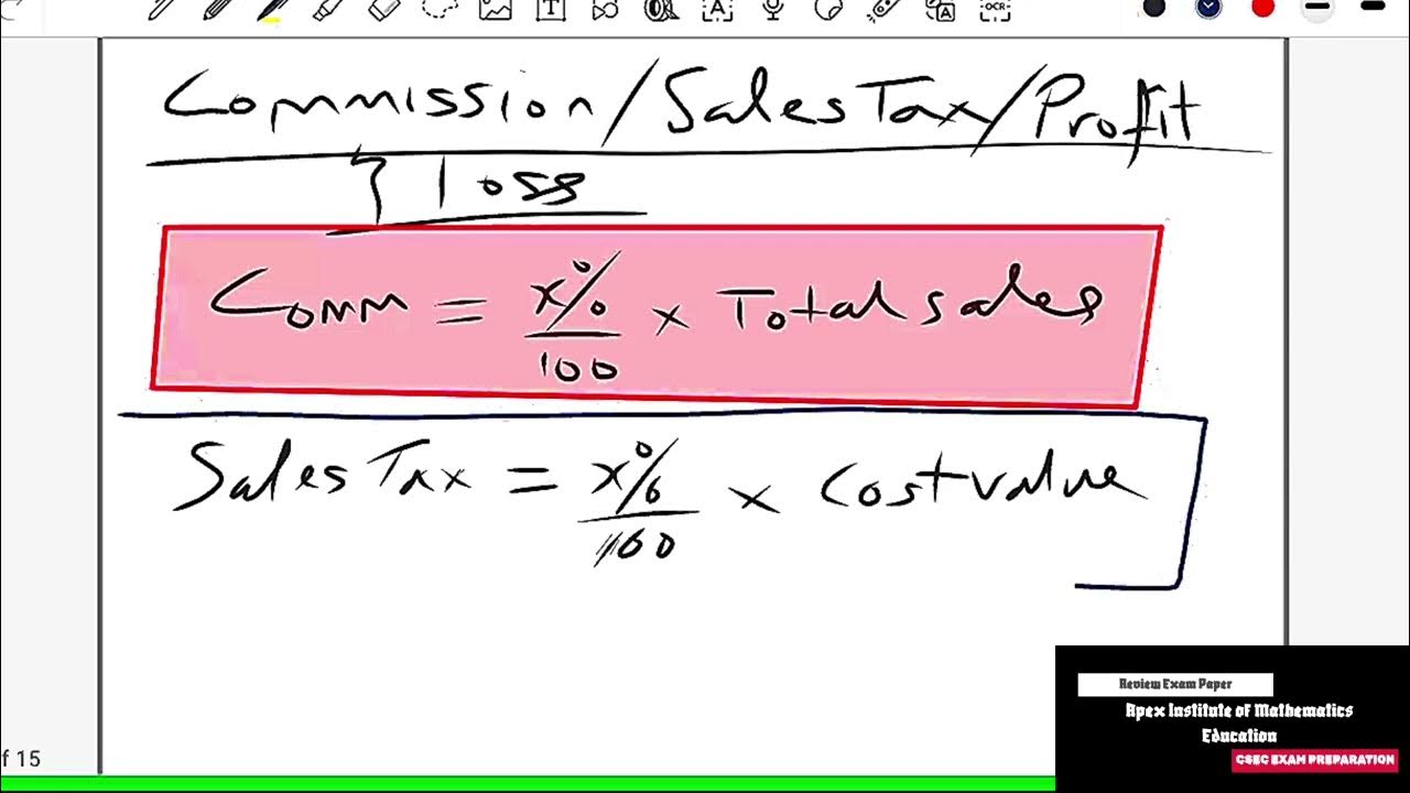 CSEC ONLINE MATH CLASS/TUTORIAL| Commission & Sales Tax EXPLAINED ...