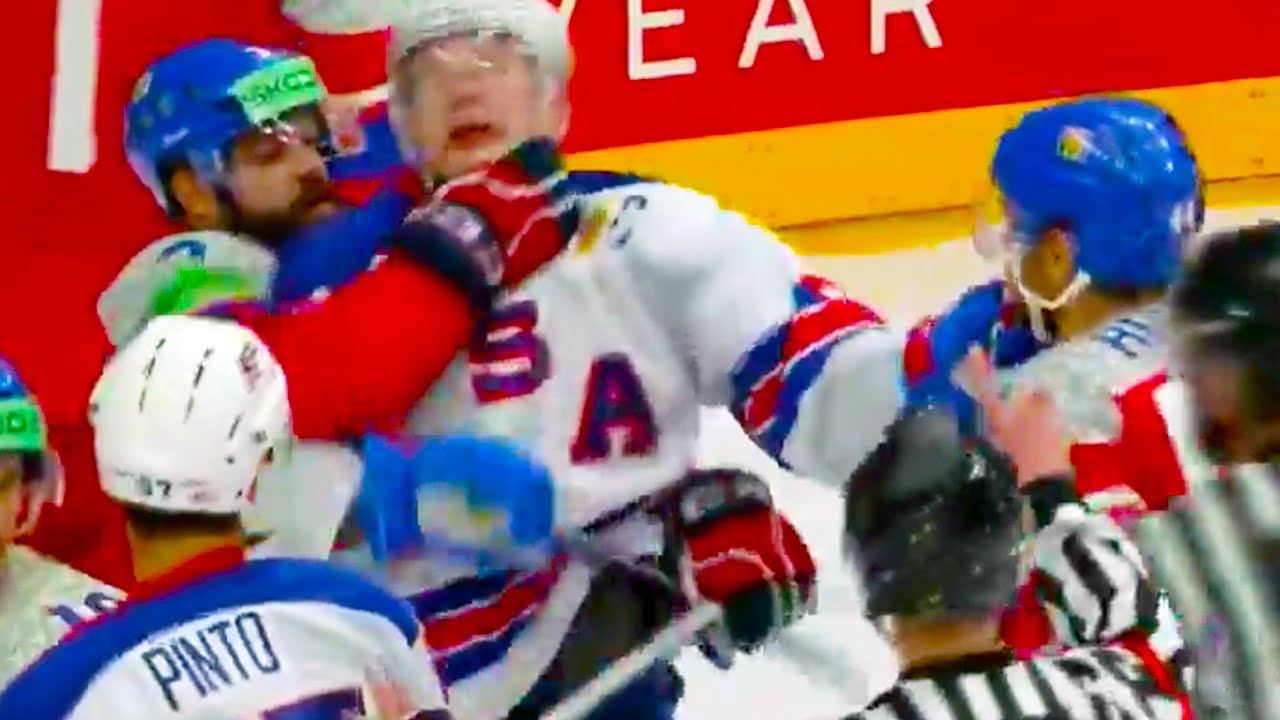 Radko Gudas Chokes Out Brady Tkachuk Fight | USA vs Czeck | 2024 IIHF ...