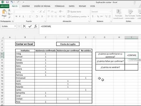 Explicacion sencilla de función CONTAR en Excel - YouTube