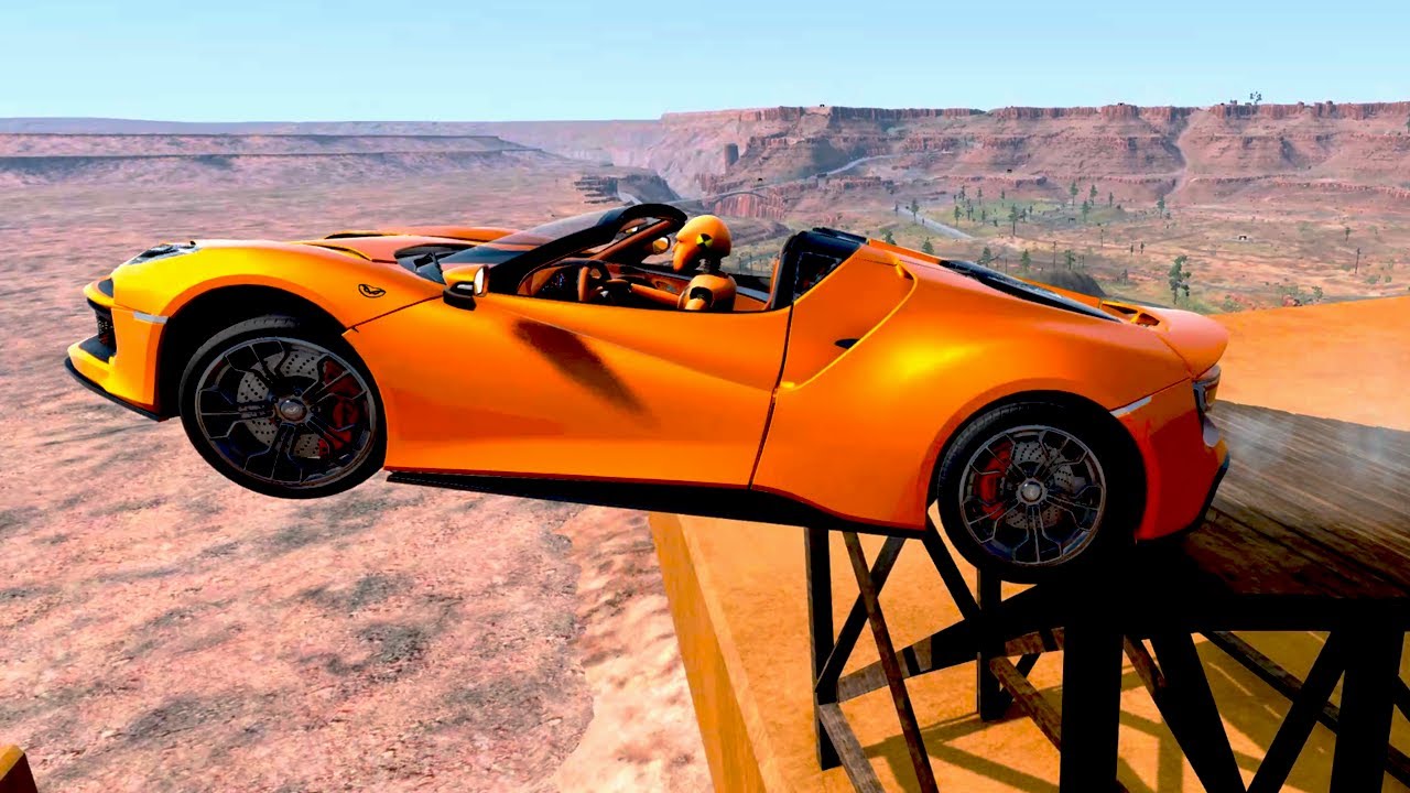 Insane Car Jump Stunt in BeamNG Drive | Epic Crash Test Experiment ...