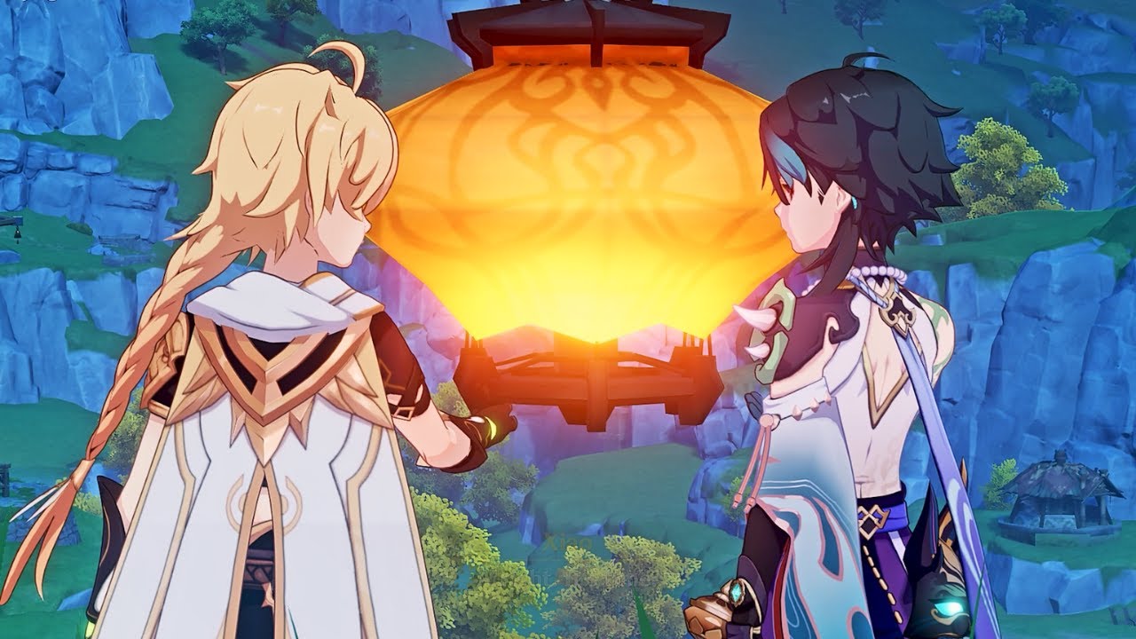 Xiao and Aether Released Xiao Lantern Together | Genshin Impact - YouTube