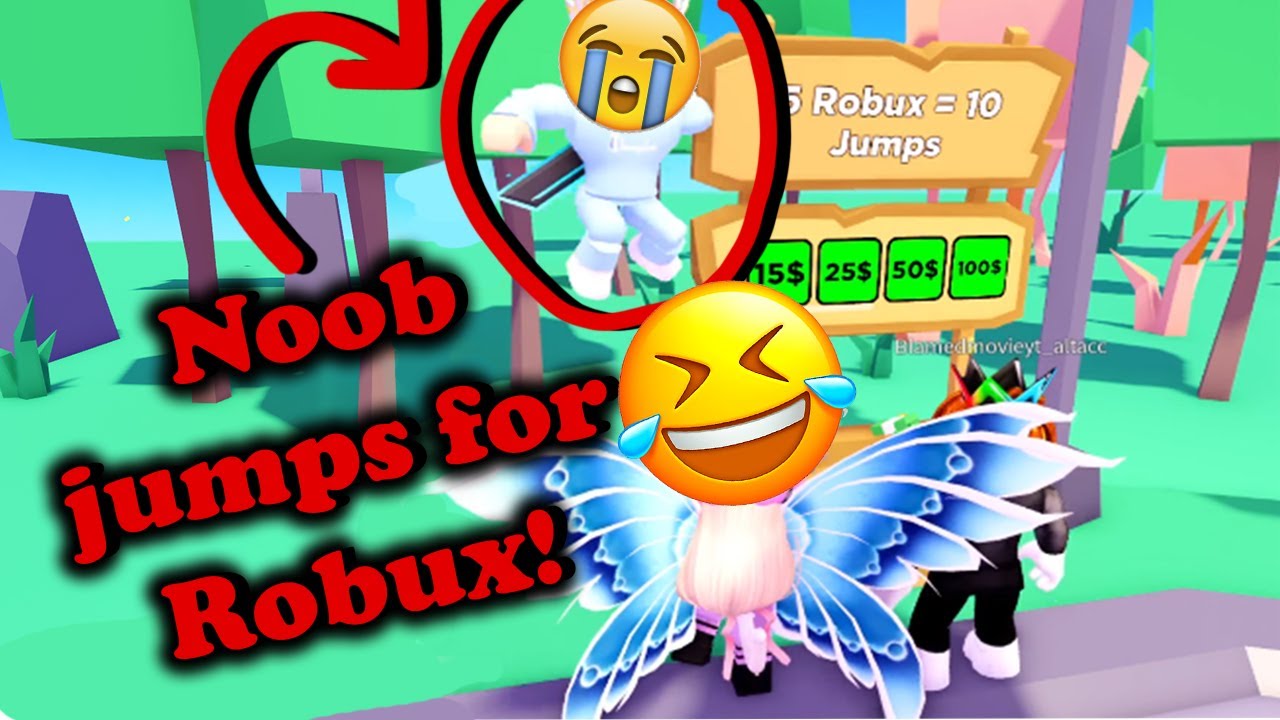 Paid a Noob to jump for Robux! - Pls Donate (the game) - YouTube