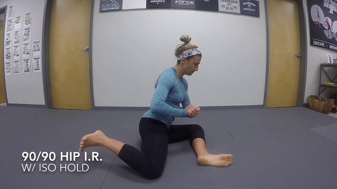 90:90 Hip Internal Rotation Isometric - YouTube