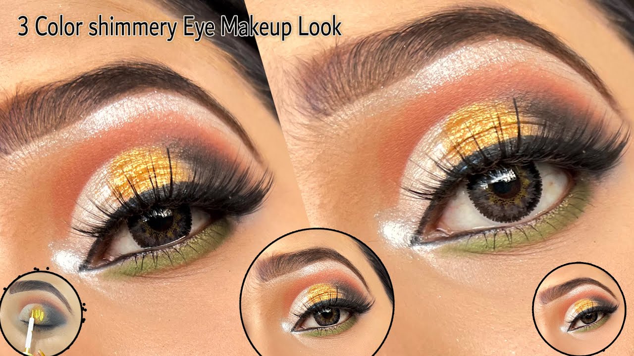 Soft & easy sparkle eye makeup tutorial | mehndi makeup lstep by step ...