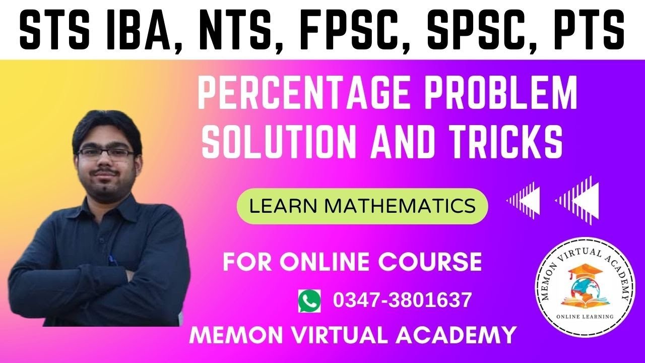 How to solve percentage poblem? Math Tricks #maths #mathematics - YouTube
