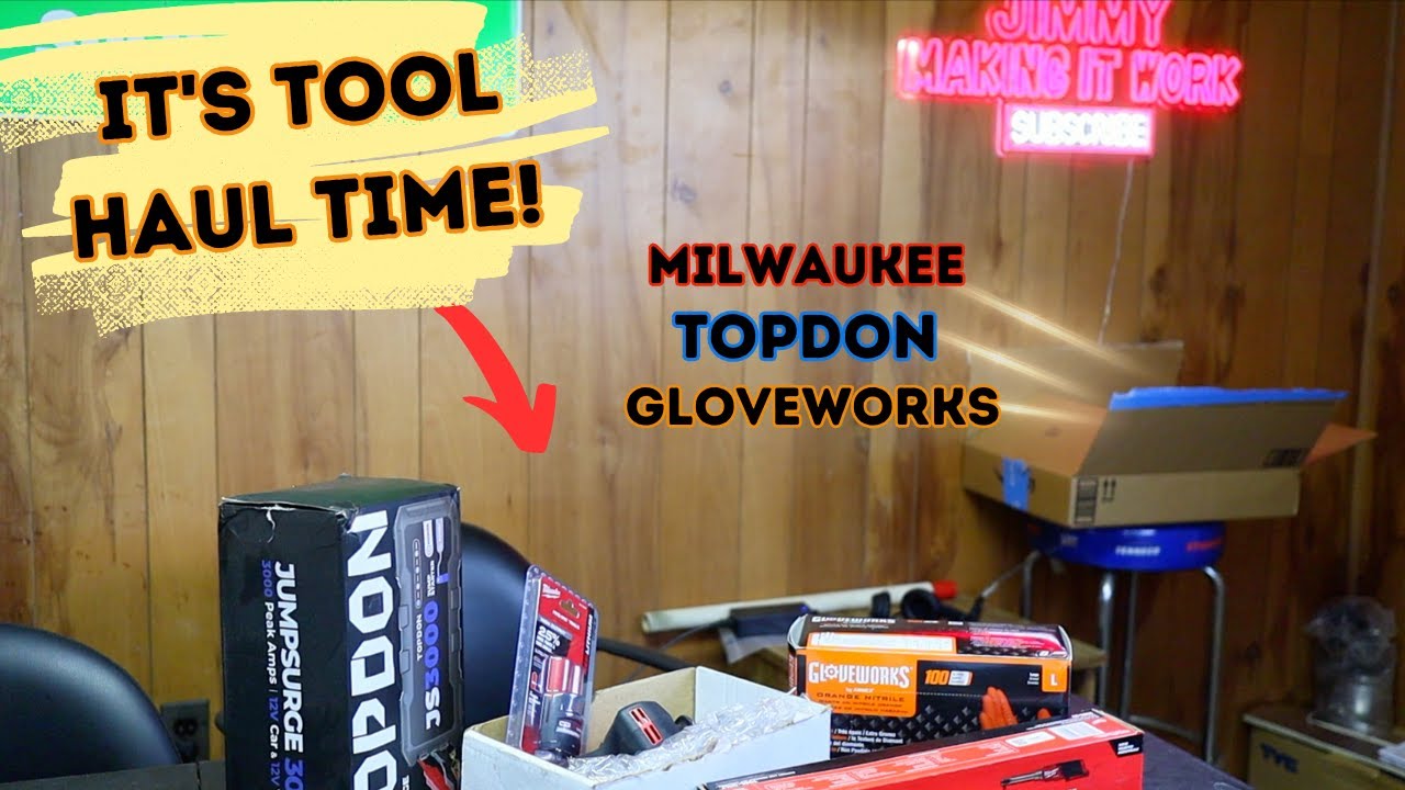 TOOL HAUL TIME, MILWAUKEE POWER TOOLS, GLOVEWORKS, TOPDON JUMP PACK ...