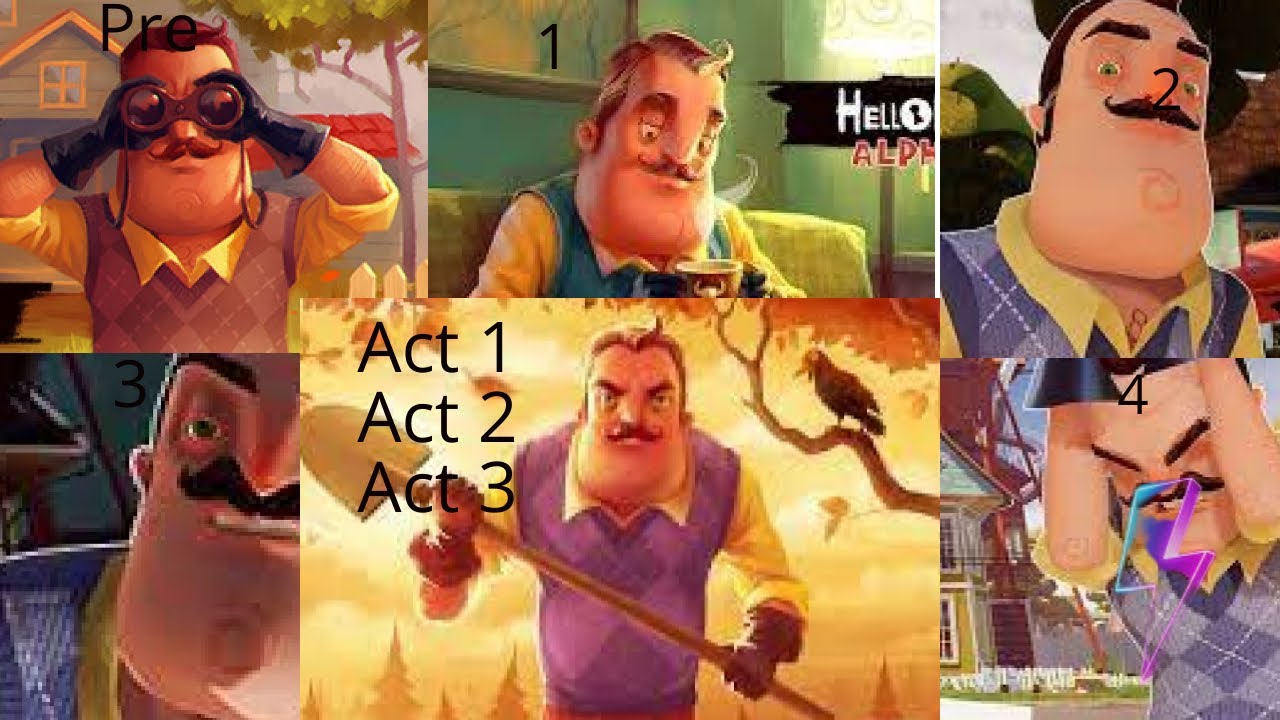 I play every Hello Neighbor games - from pre to full - YouTube