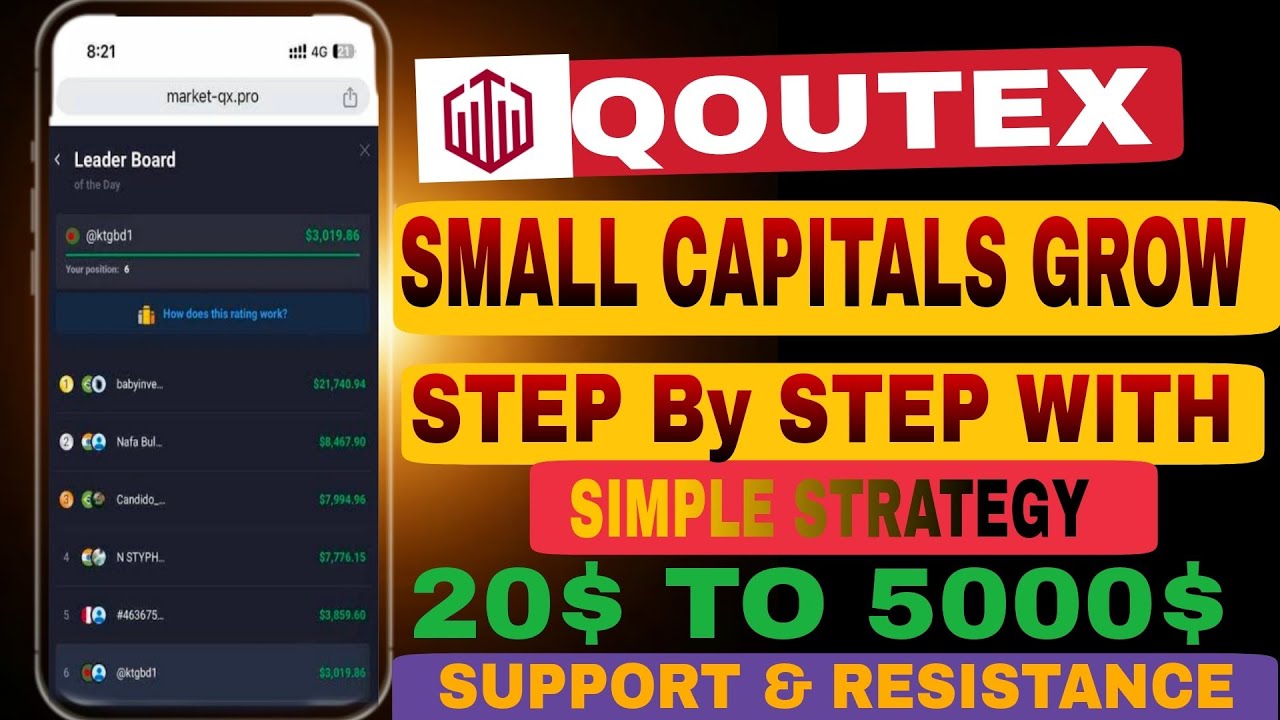 QOUTEX HOW TO GROW SMALL CAPITALS INTO BIG CAPITAL || 20$ TO 5k$ PRICE ...