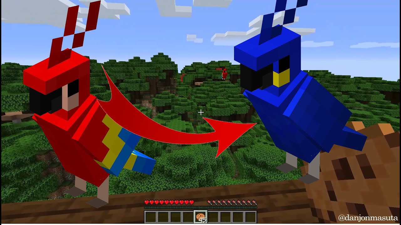 how to change color of the parrots in Minecraft - YouTube