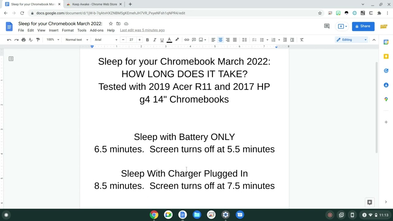 Chromebooks. Screen Timeout Sleep, No way to change it. Setting Power ...