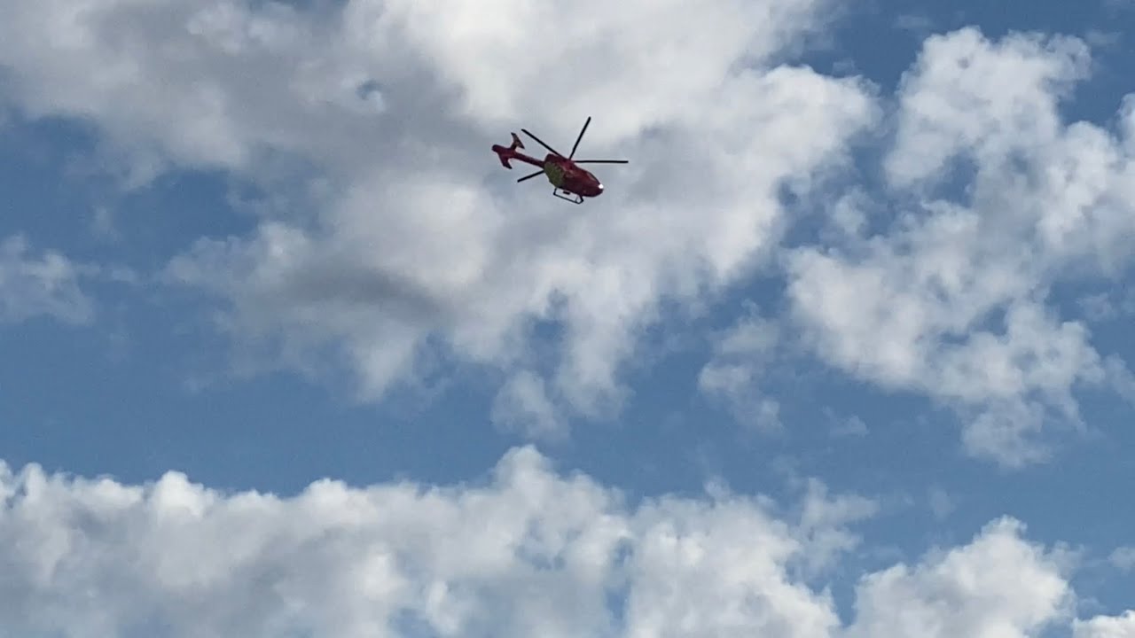 London Air Ambulance helicopter landing nearby + siren - YouTube