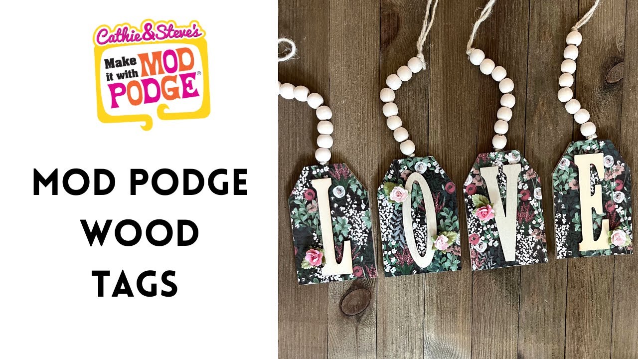 How to Mod Podge Natural Wood Tags for Valentine’s Day - YouTube