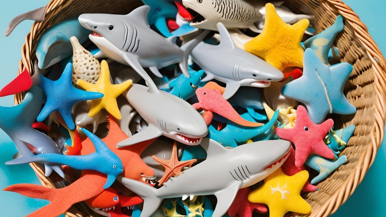 Sea Animals Review: Shark, puffer, Starfish, Clown, Tang, Eel, Gold fish, Sea Horse, Dolphin ...