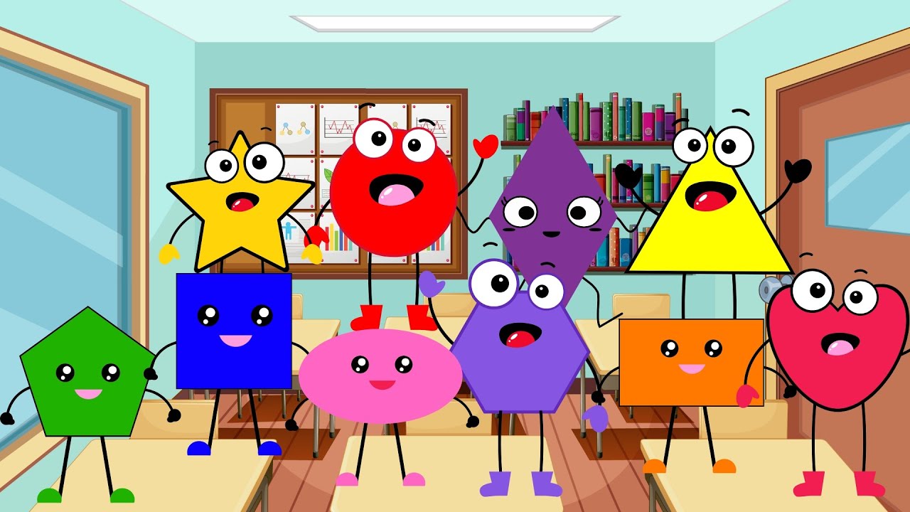 Ten Little Shapes Jumping on the Bed | Song for kids | SiSi Kids TV ...