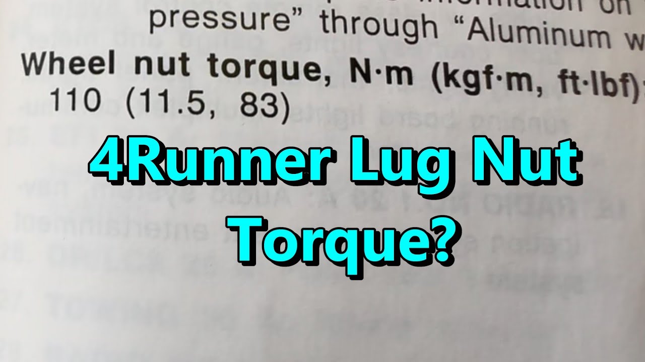 4runner Lug Nut Torque