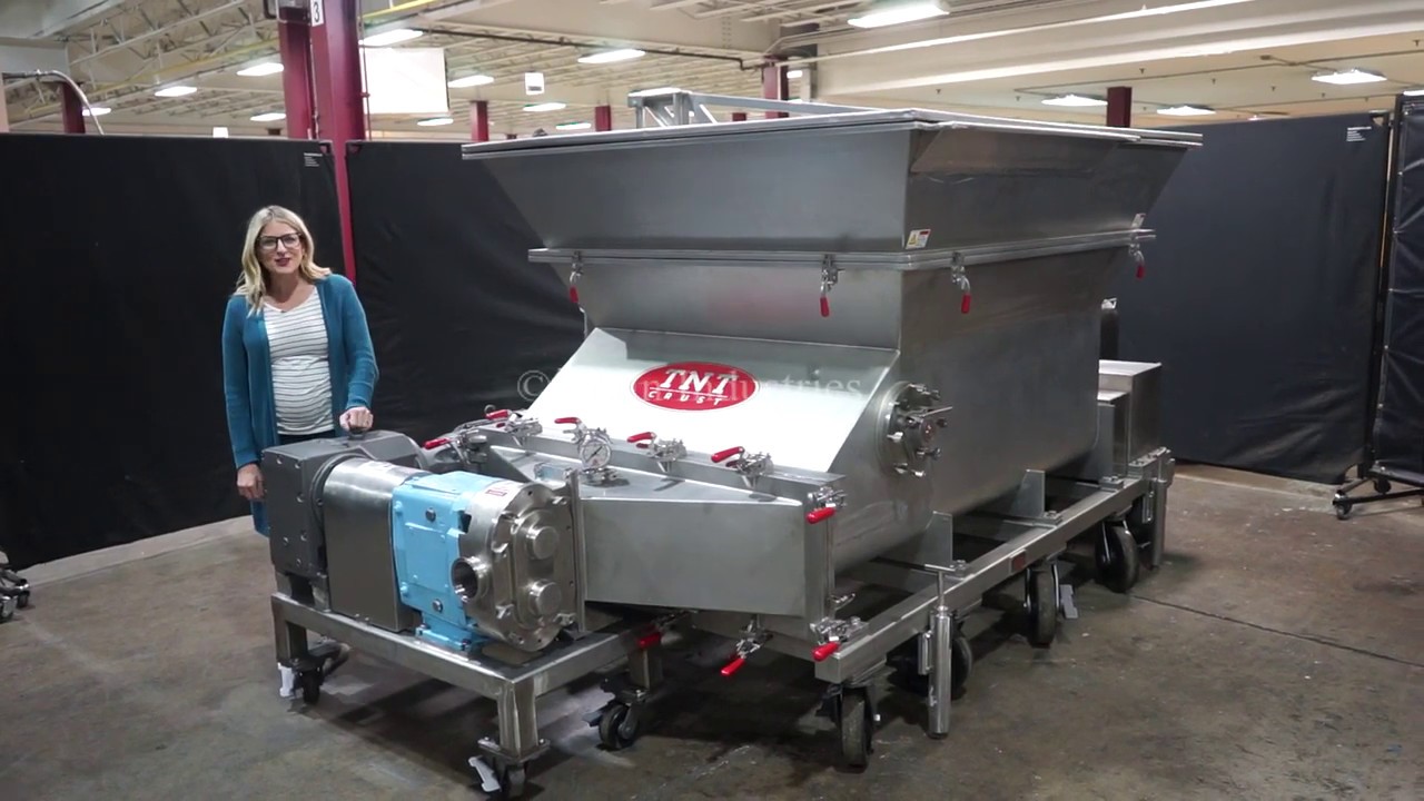 Doering Feeder Auger, stainless steel, quad screw, pump system. - YouTube