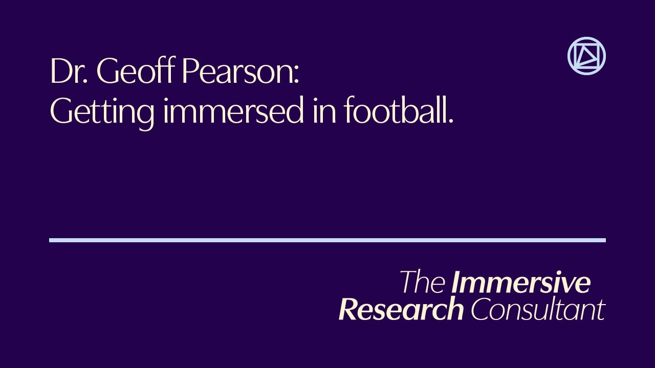 Getting immersed in football with Dr. Geoff Pearson. - YouTube