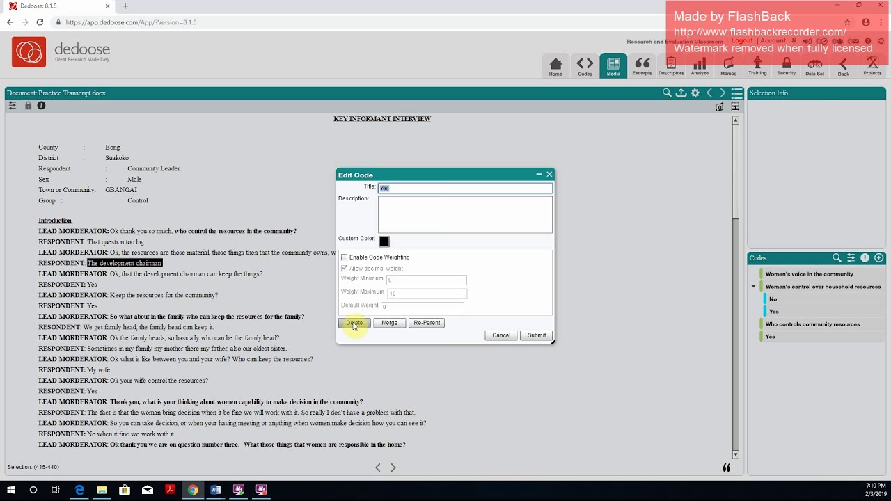 Intro to Dedoose-Part 2 (Coding) - YouTube