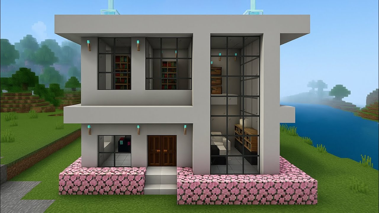 Minecraft Modern House Build | Best Creative Design Tutorial | Wider ...