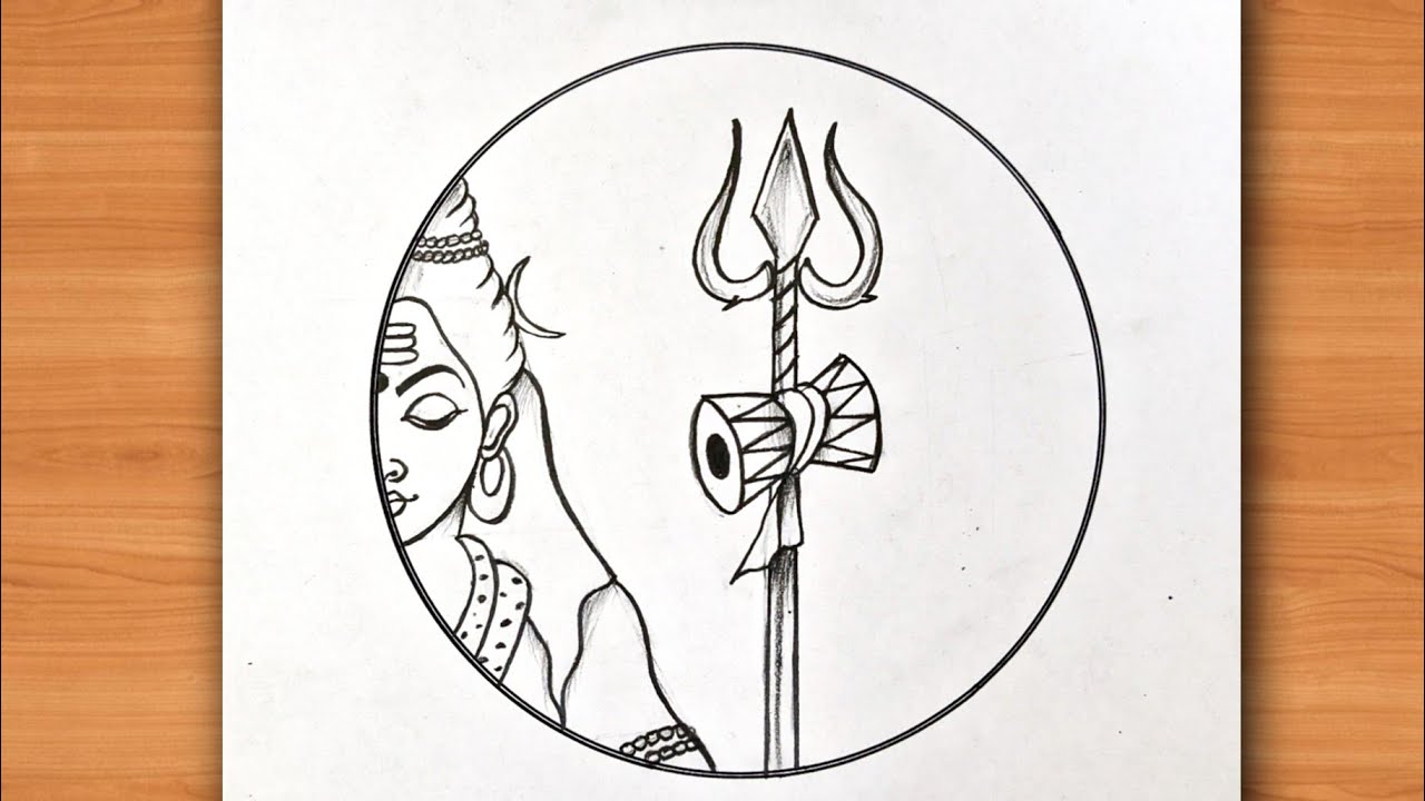 Easy circle drawing / Lord Shiva drawing/ Mahadev drawing/ Shivratri ...