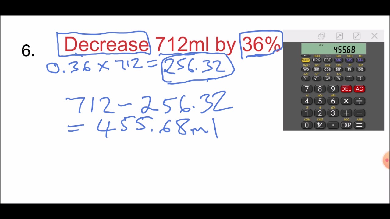 Percentage increase or decrease Calc 1 - YouTube